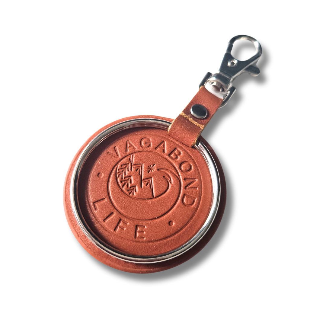 Brown Leather Travel Keychain, Collect Your Travels, Gift For Traveler ...