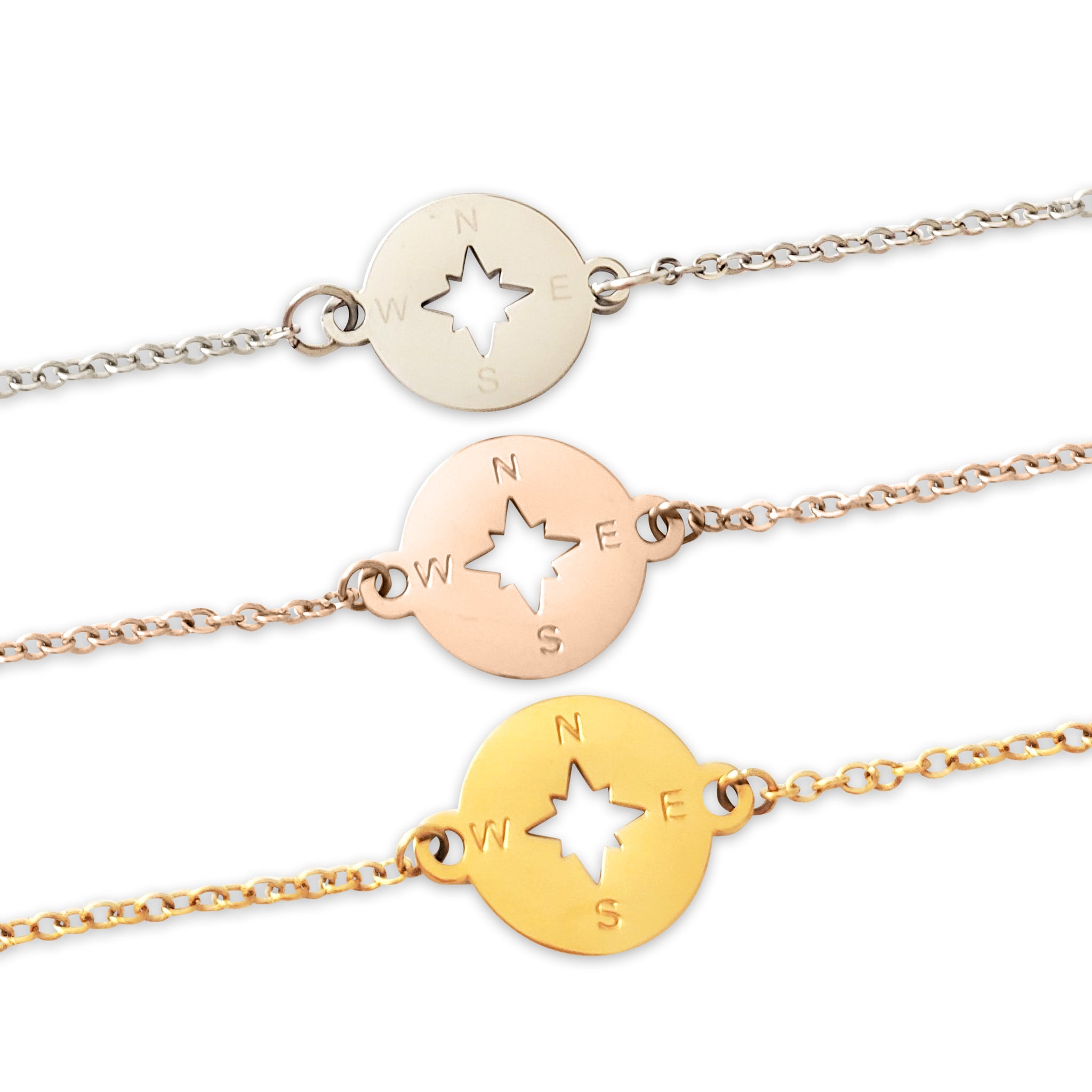 Compass Bracelet, Charm Bracelet, Travel Jewelry - Vagabond Life