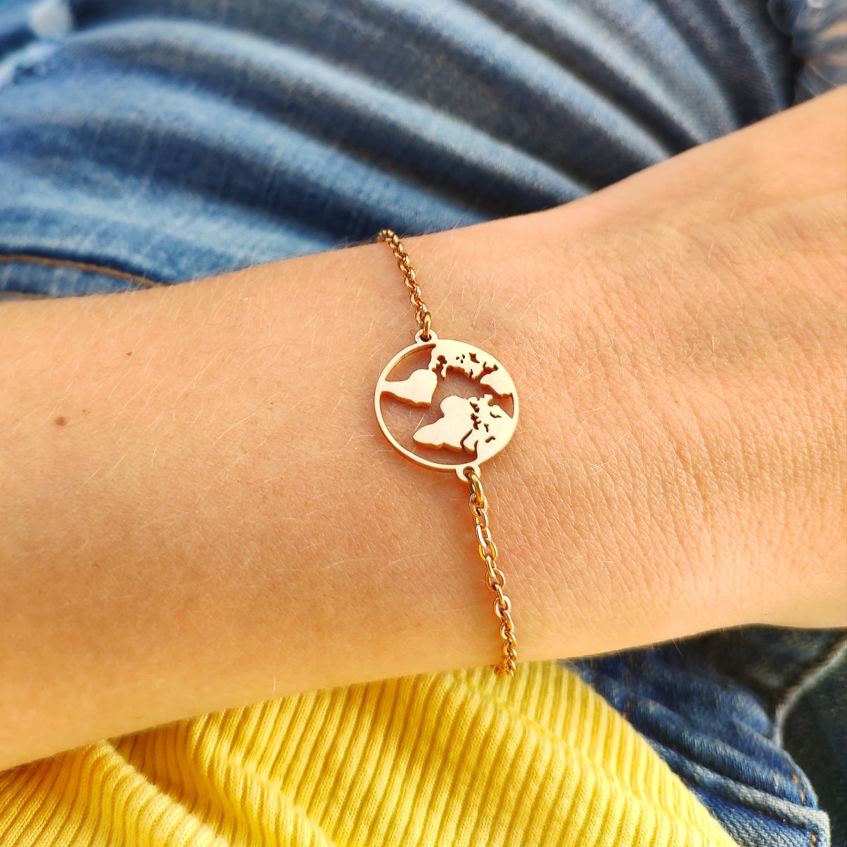 Map Bracelet, World Bracelet, Globe Charm Bracelet - Vagabond Life