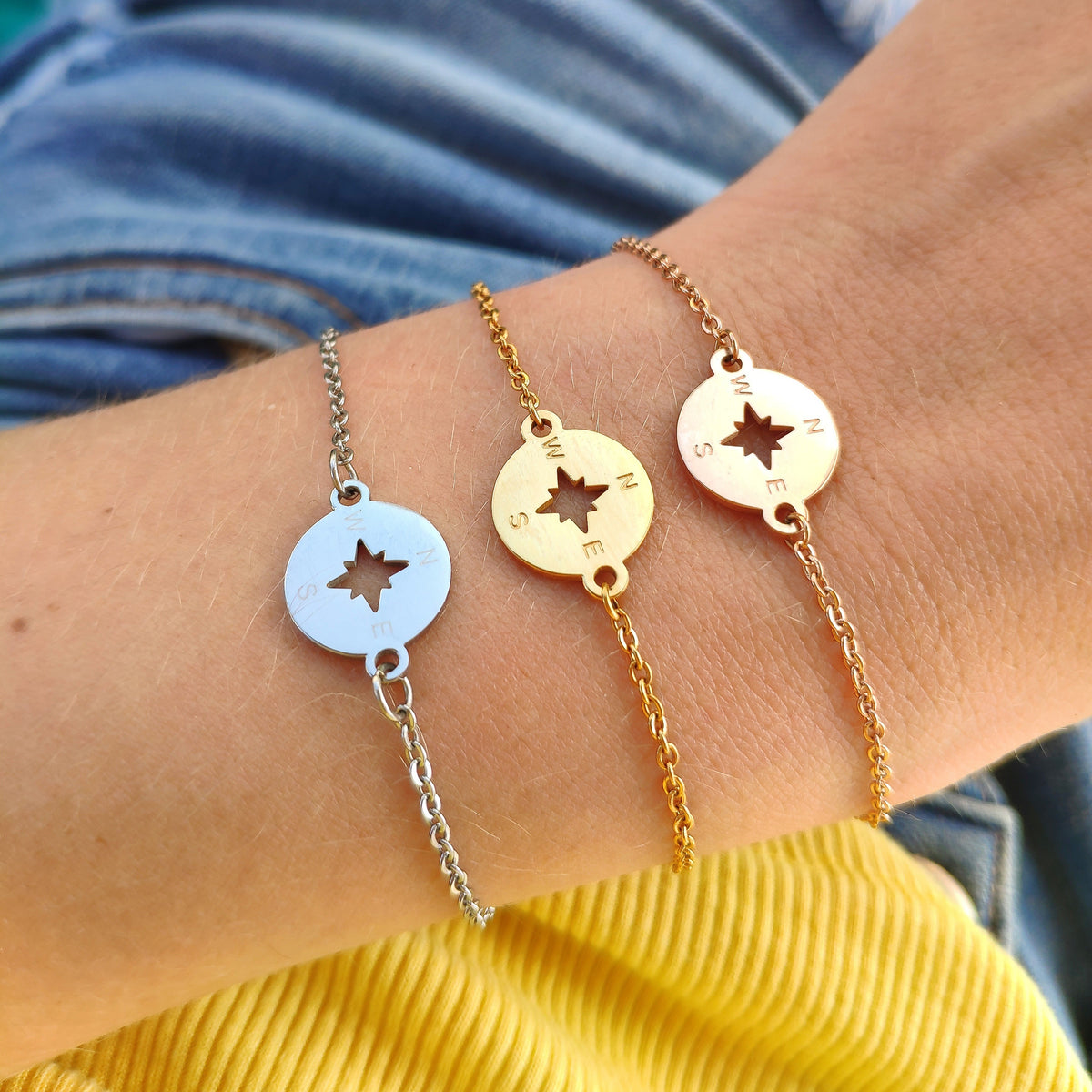 Compass Bracelet, Charm Bracelet, Travel Jewelry - Vagabond Life