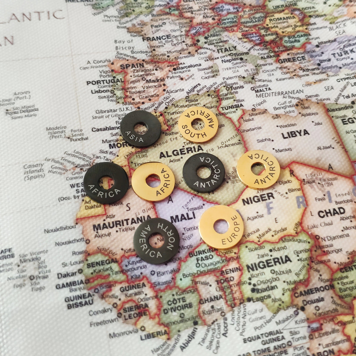 Travel Continent Rings - Collect Your Travels - Traveler Keyring ...